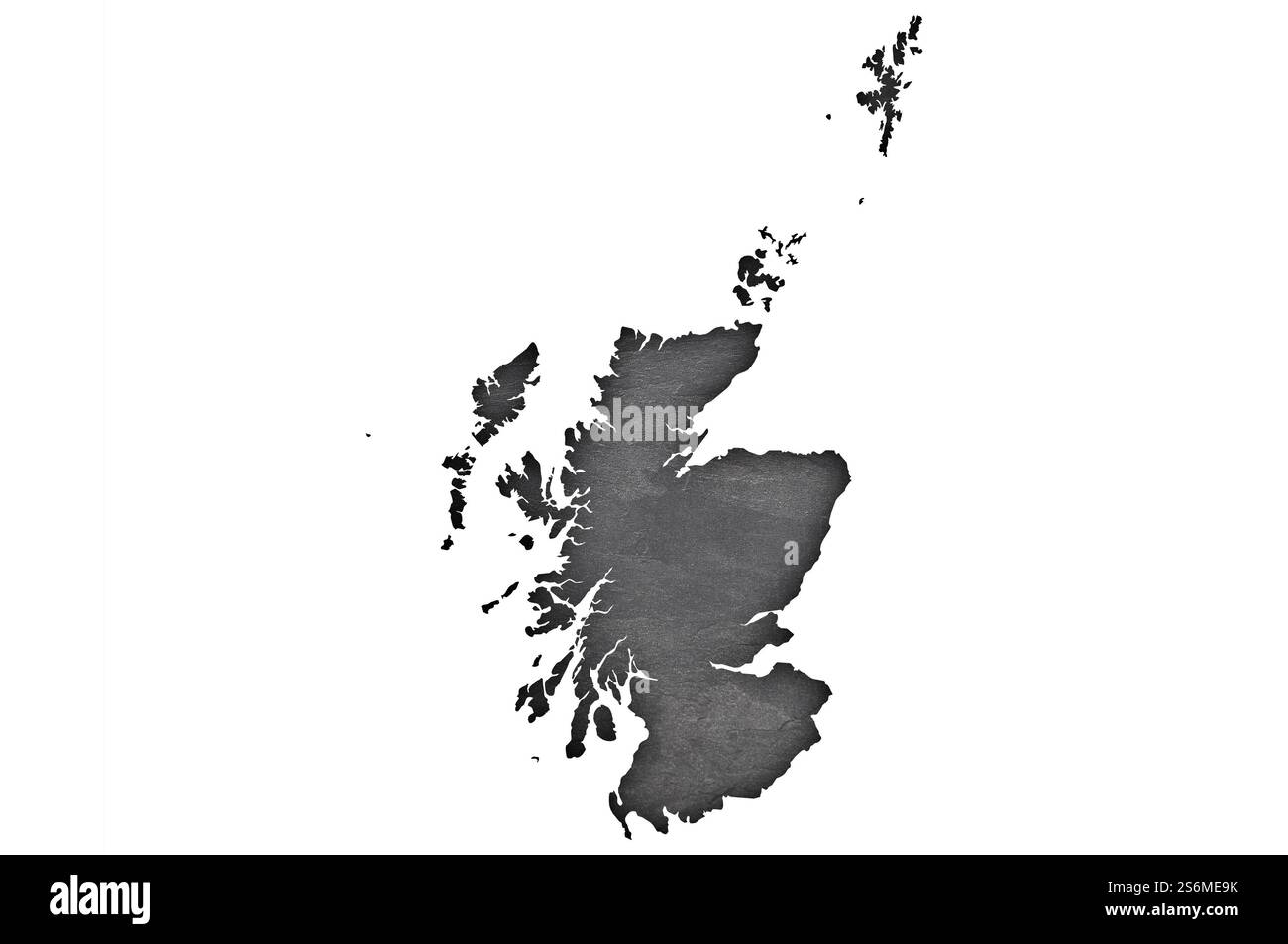 Map of Scotland on dark slate Stock Photo - Alamy