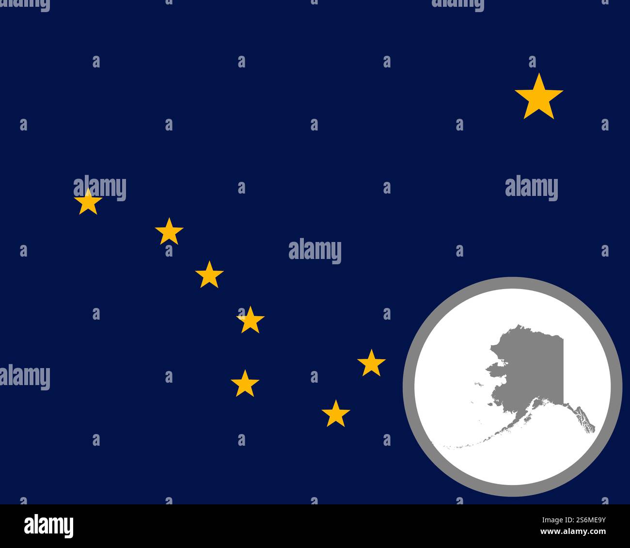 Flag and map of Alaska Stock Photo - Alamy
