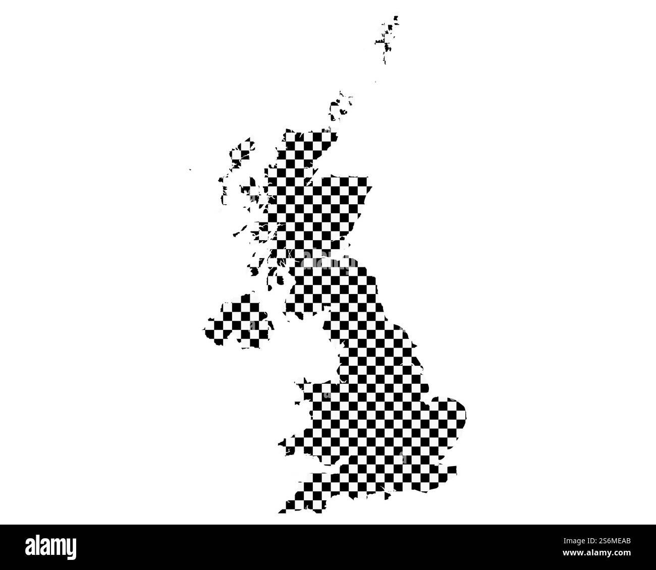 Map of Great Britain in checkerboard pattern Stock Photo - Alamy