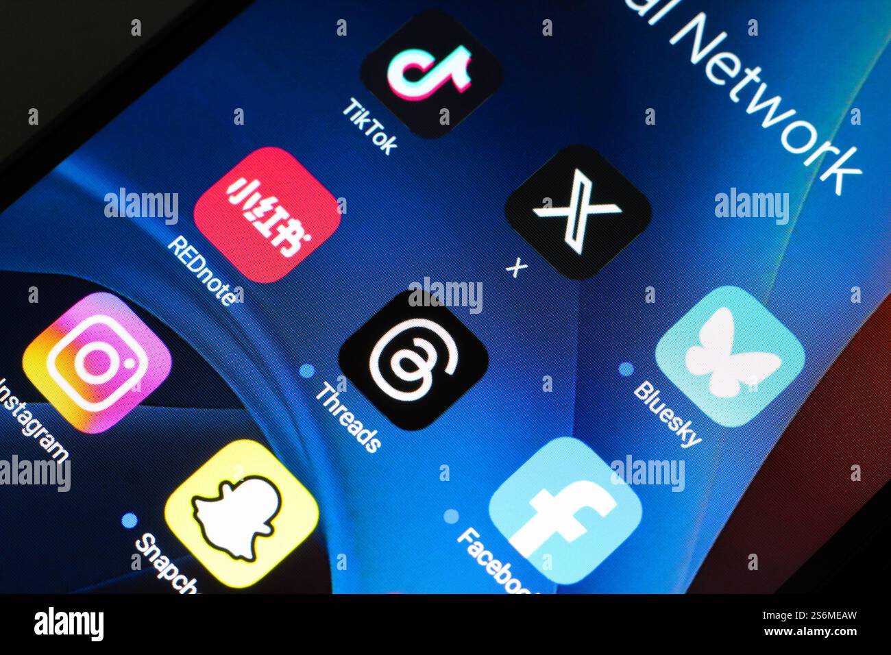 In this photo illustration, the TikTok, Xiaohongshu (Rednote), X ...