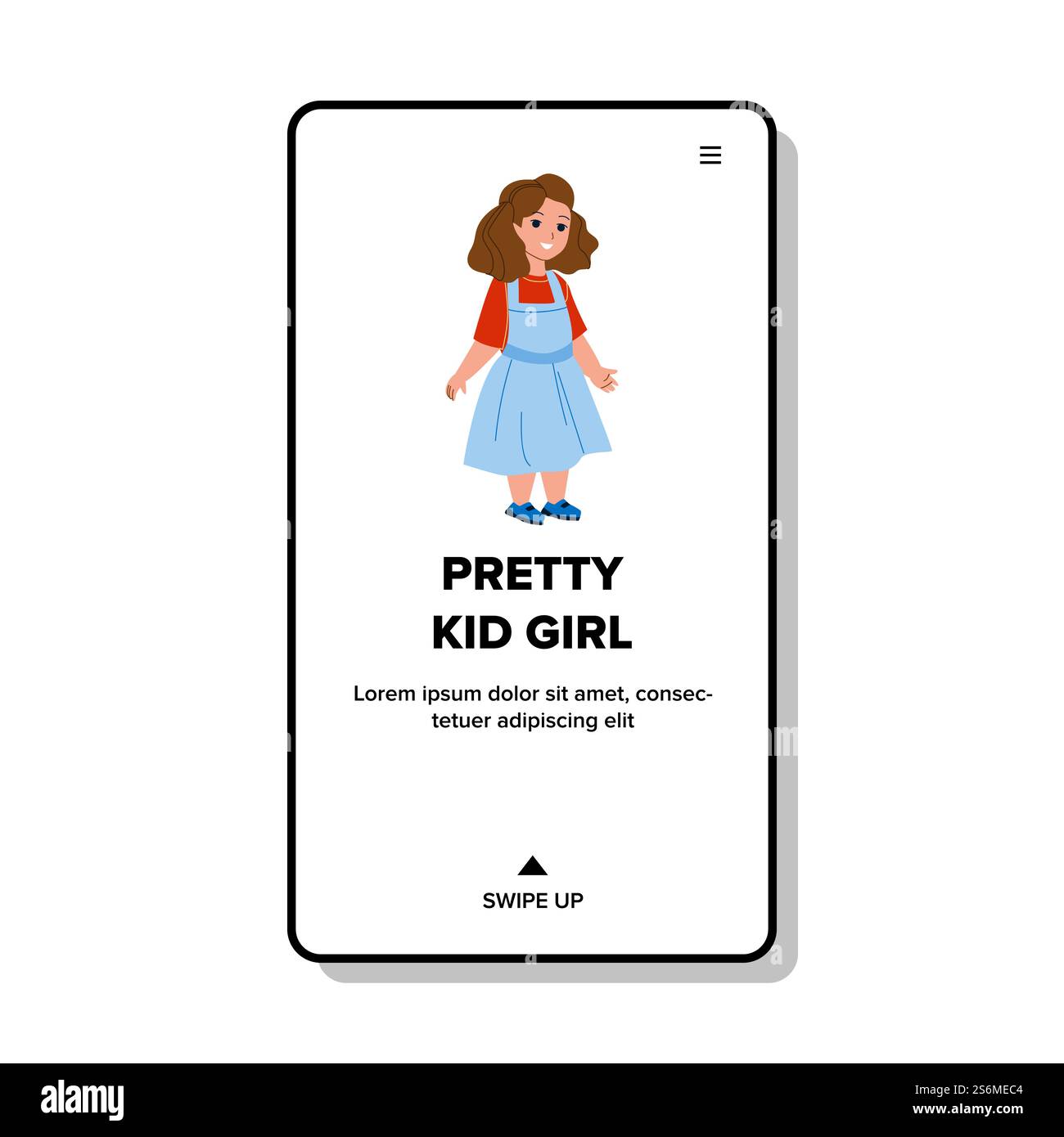 Pretty Kid Girl Posing In Fashion Dress Vector. Small Pretty Kid Girl ...