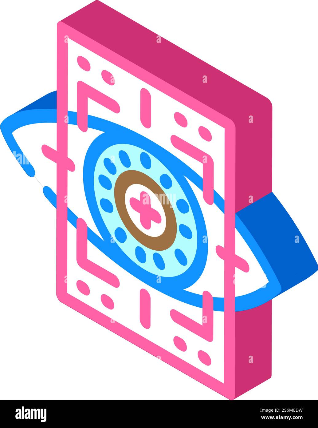 eye with mesh ophthalmology isometric icon vector. eye with mesh ...