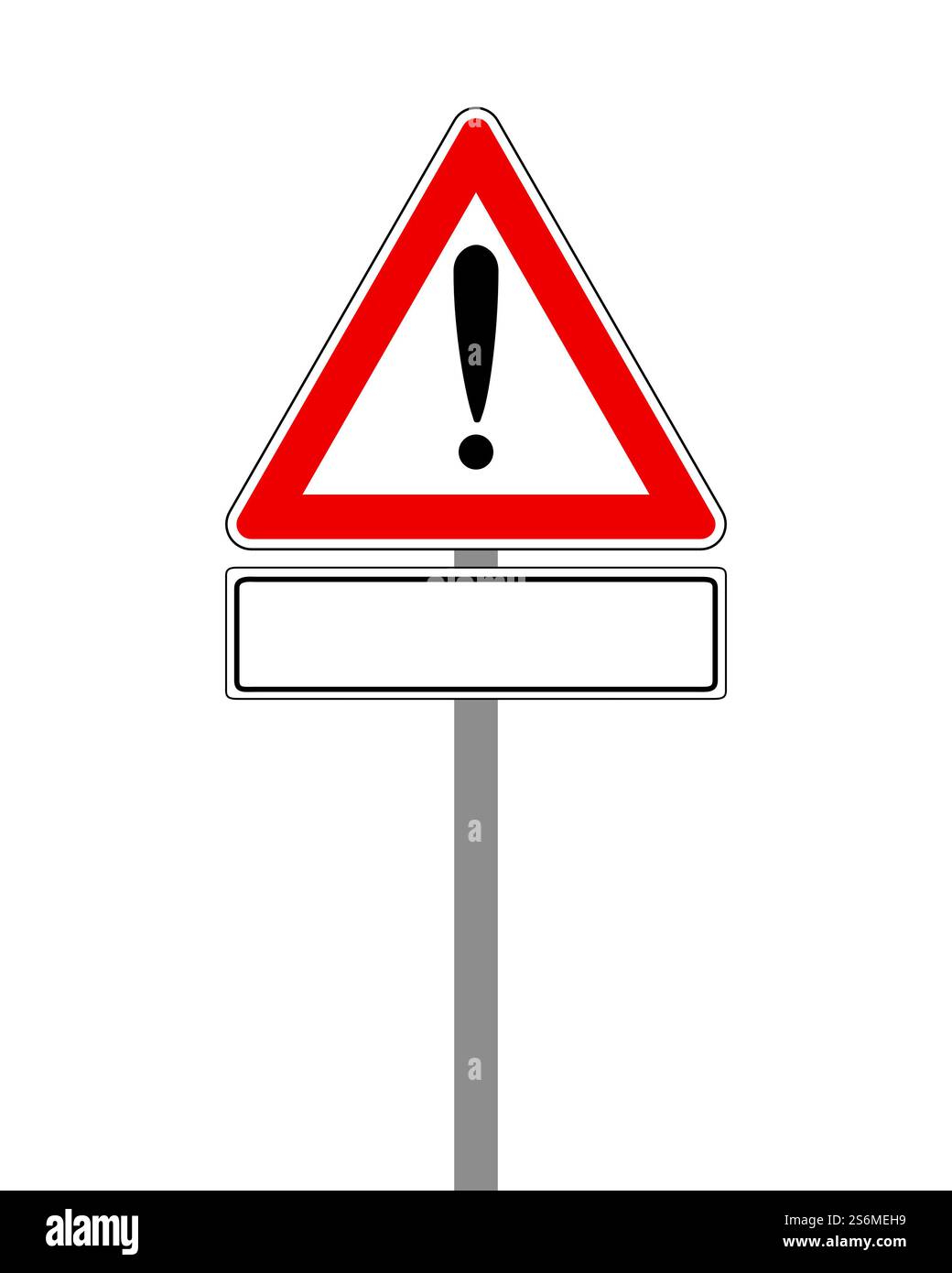 Warning sign with exclamation mark and additional information Stock ...