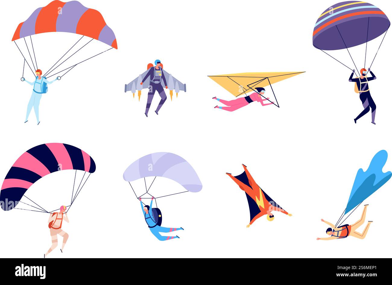 Extreme sports. Recreation, parachute sportsman jumps. Active hobbies ...