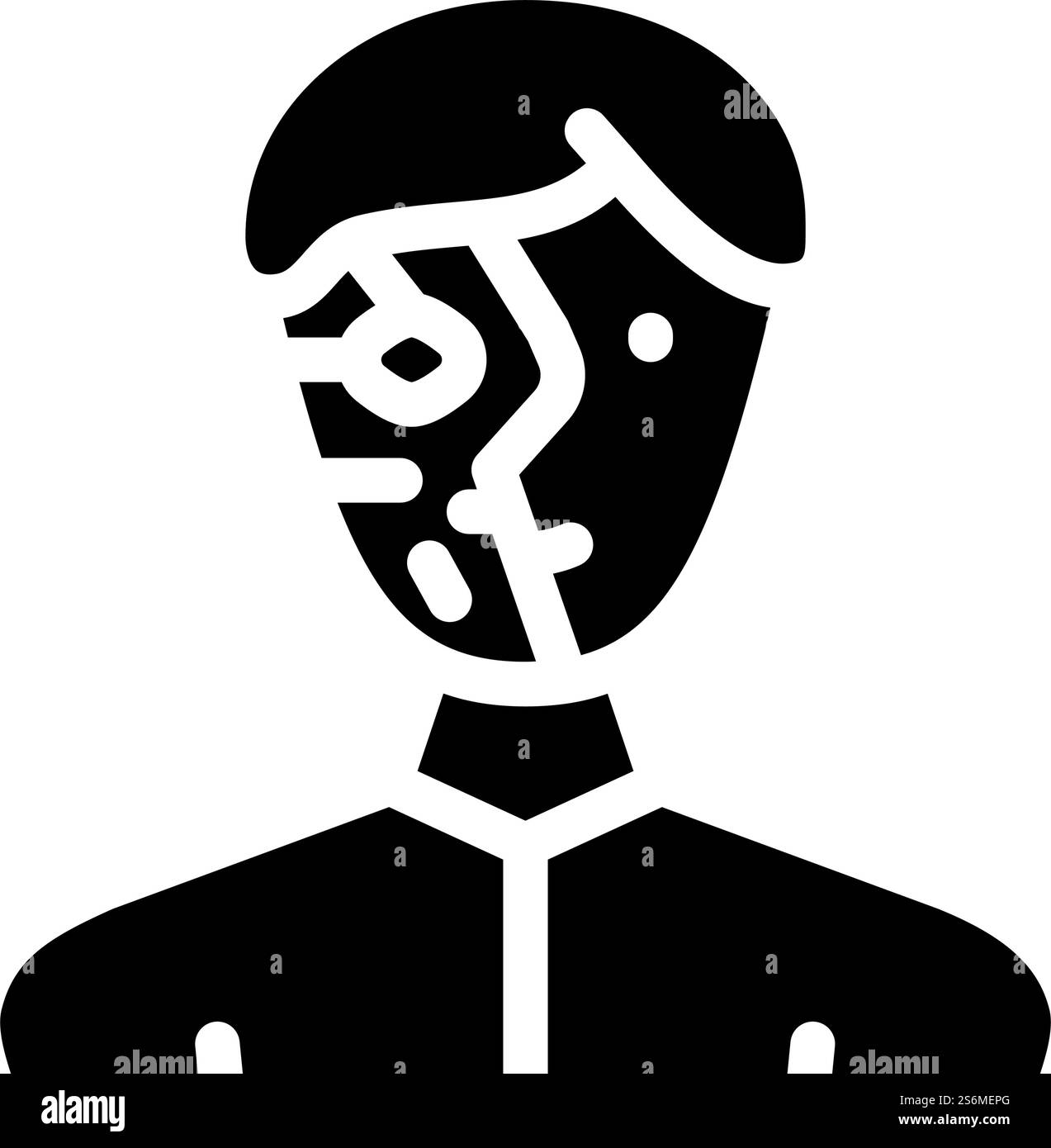 cyborg robot glyph icon vector. cyborg robot sign. isolated contour ...