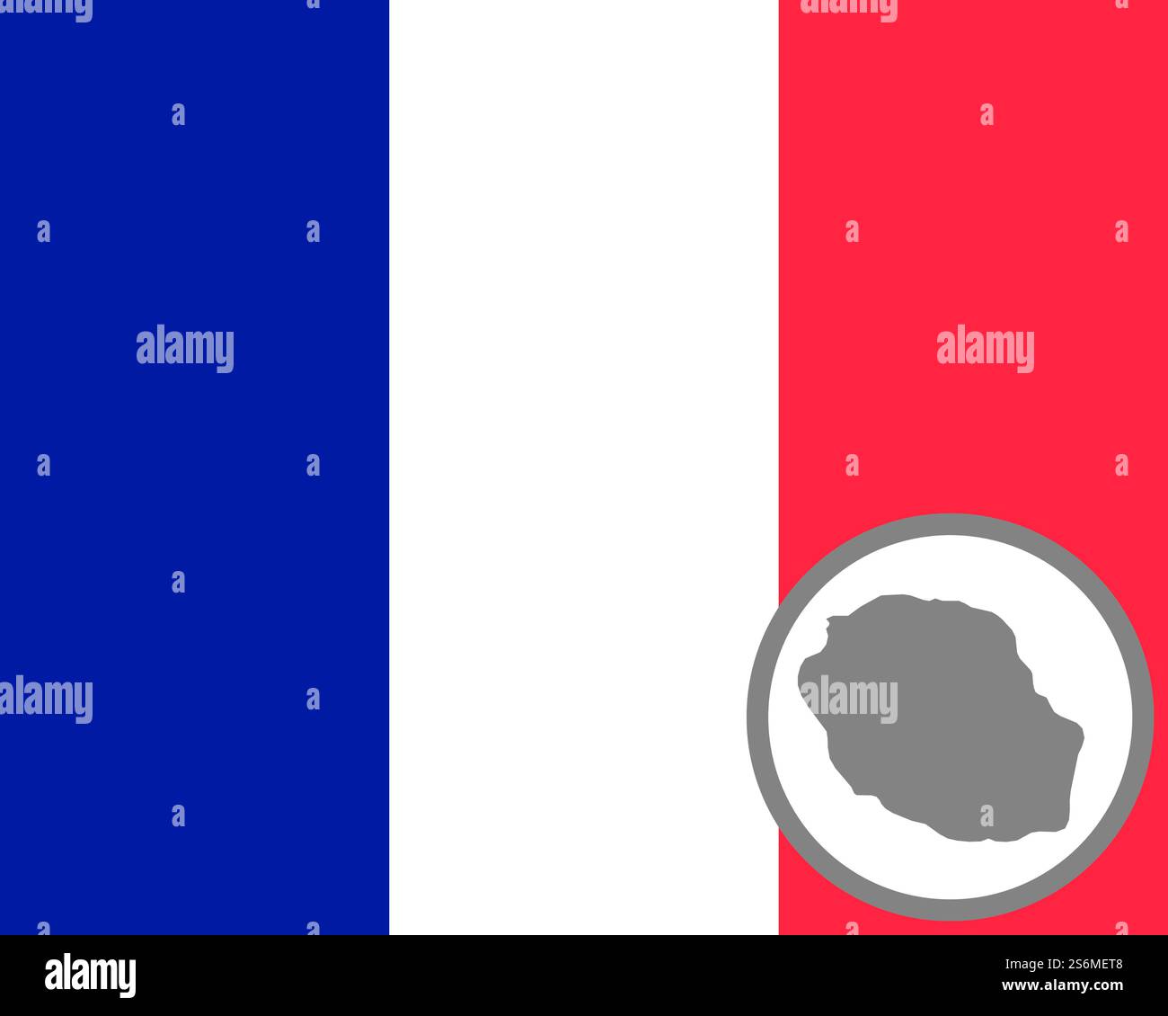Flag and map of La Reunion Stock Photo - Alamy