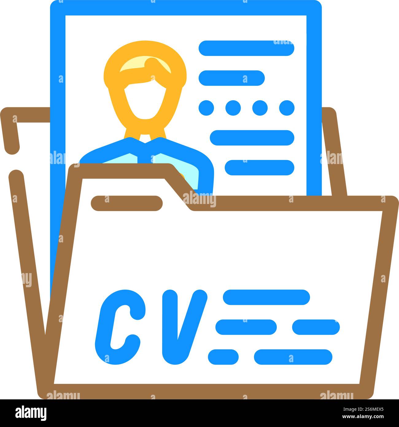 personal profile cv color icon vector. personal profile cv sign ...