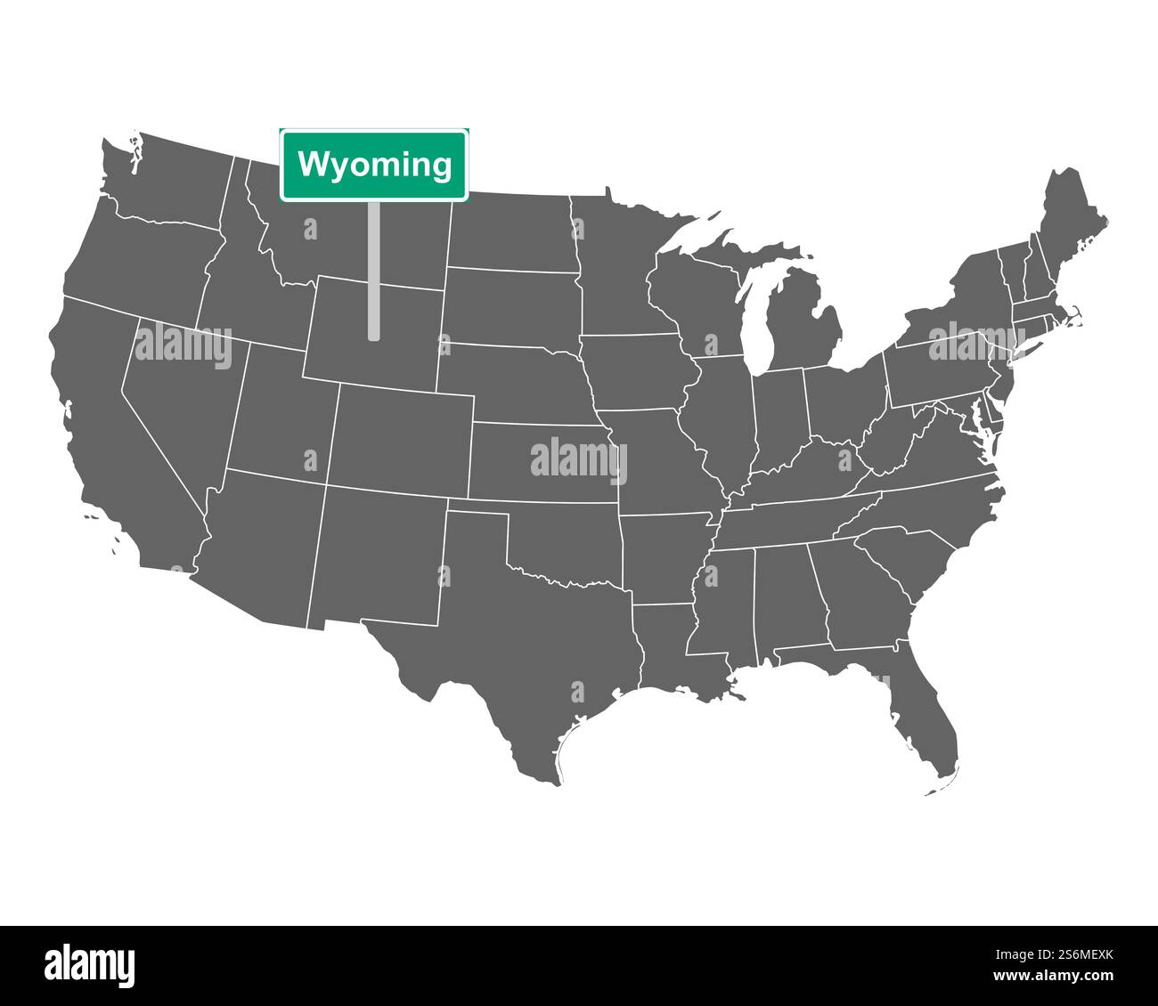 Outline map state wyoming Cut Out Stock Images & Pictures - Alamy