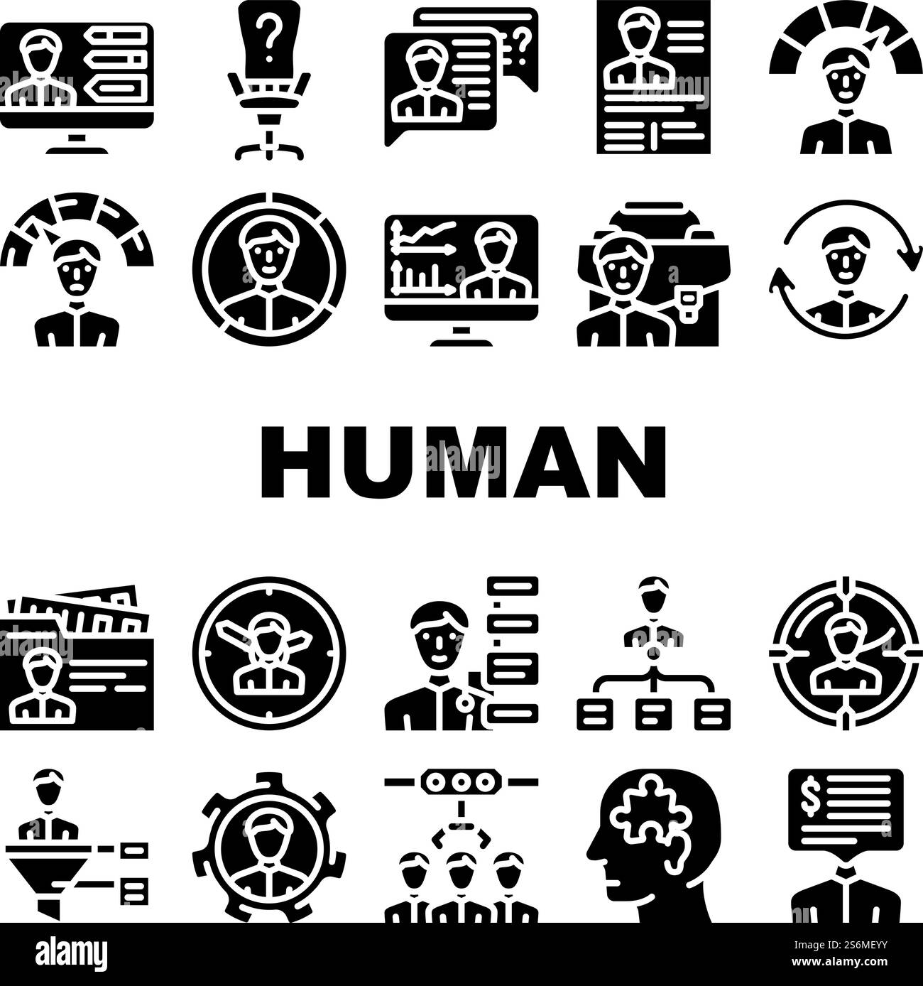 Hr department icon black Black and White Stock Photos & Images - Alamy