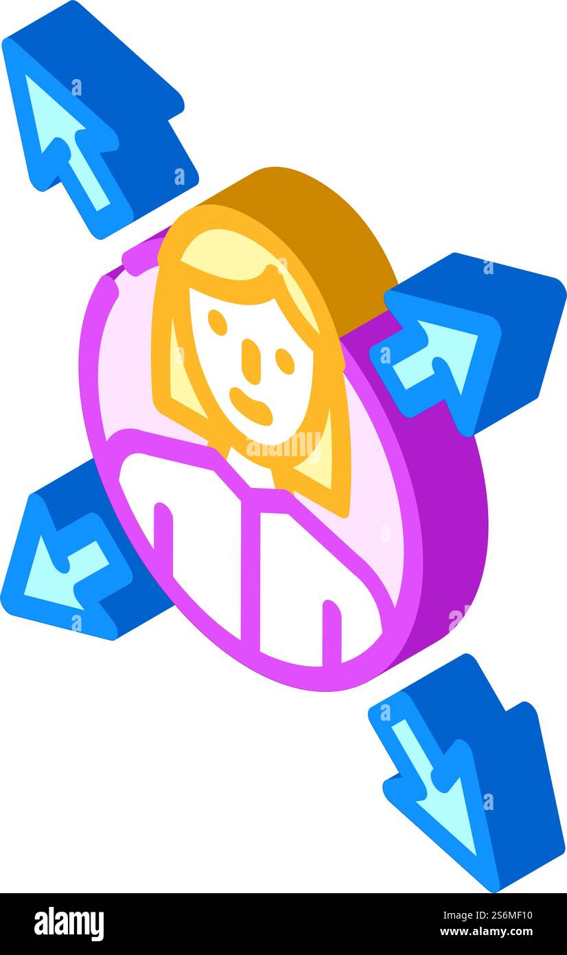 direction choice isometric icon vector. direction choice sign. isolated ...