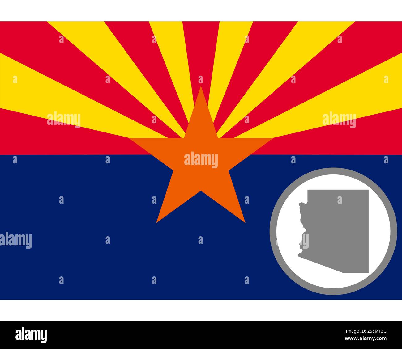Arizona state map outline flag hi-res stock photography and images - Alamy