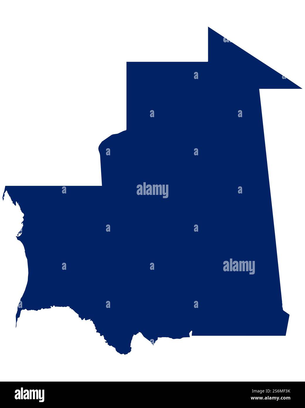 Mauritania map in blue hi-res stock photography and images - Alamy