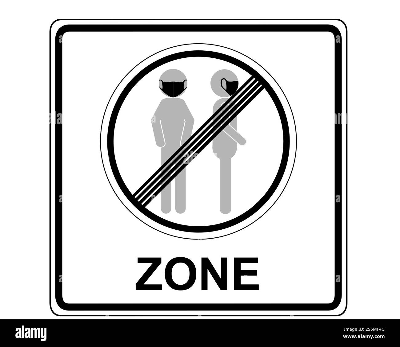 Traffic sign End of the compulsory mask zone made of white Stock Photo ...