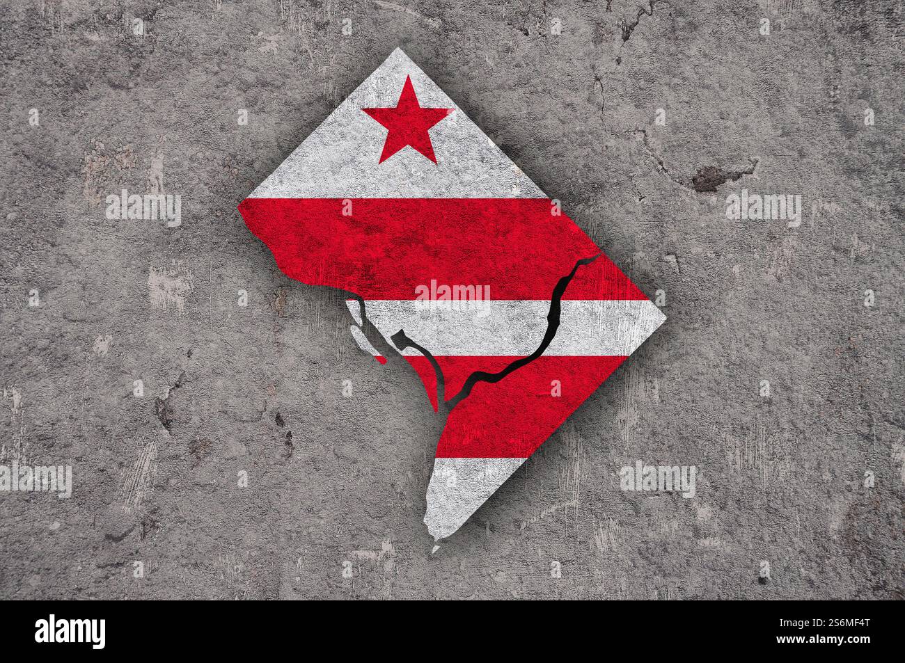 Map and flag of Washington DC on weathered concrete Stock Photo - Alamy