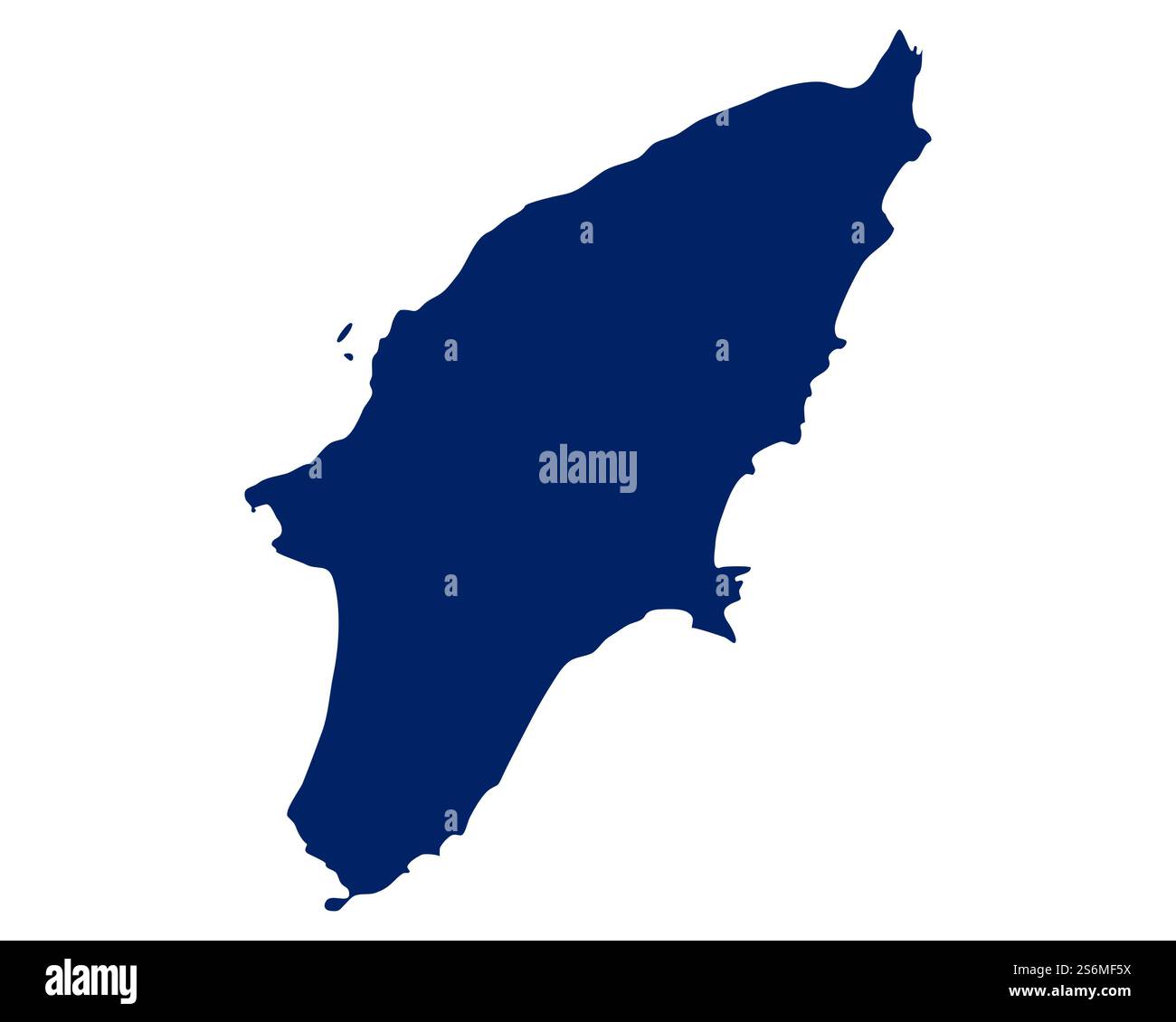 Map of Rhodes in blue color Stock Photo - Alamy