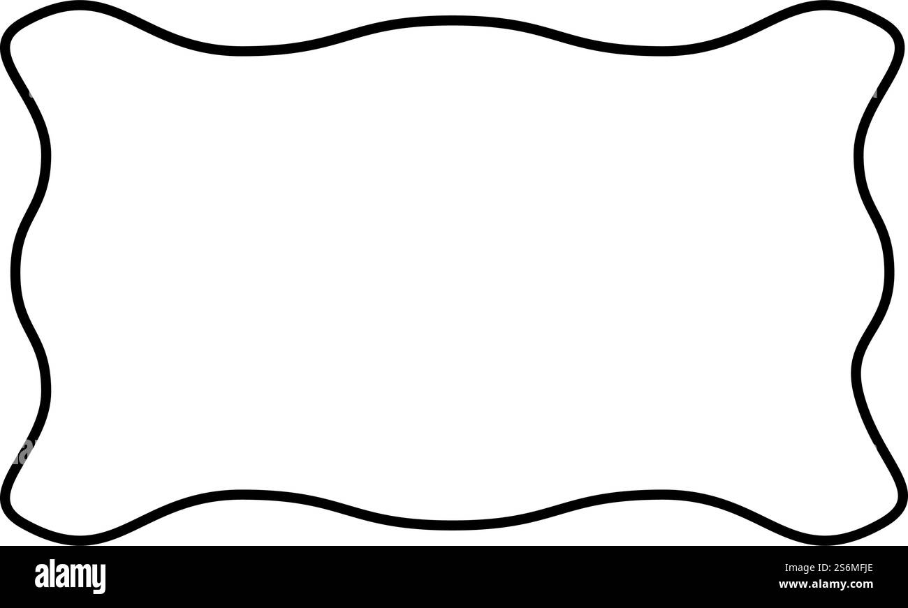 Rectangular banner layout wave shape frame application poster Blank ...