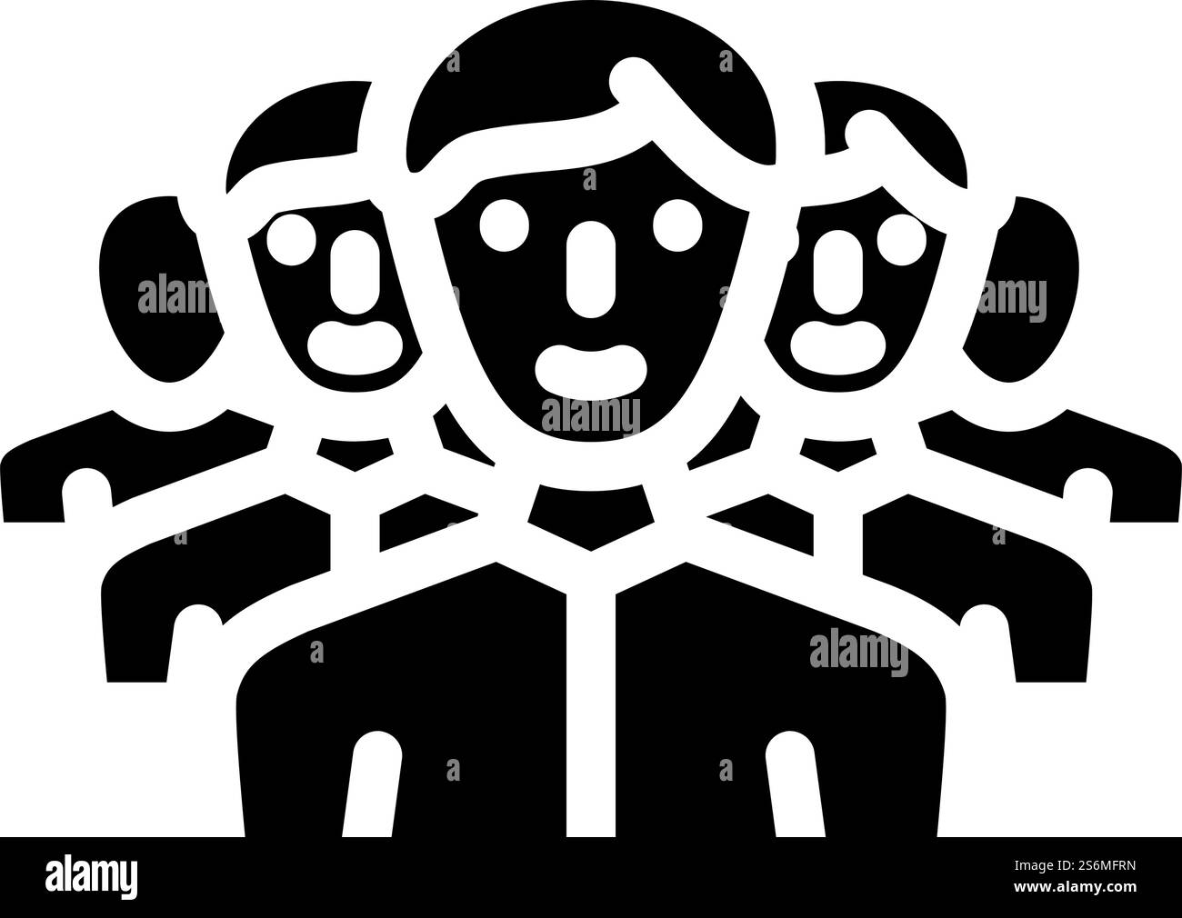 crowd people glyph icon vector. crowd people sign. isolated contour ...