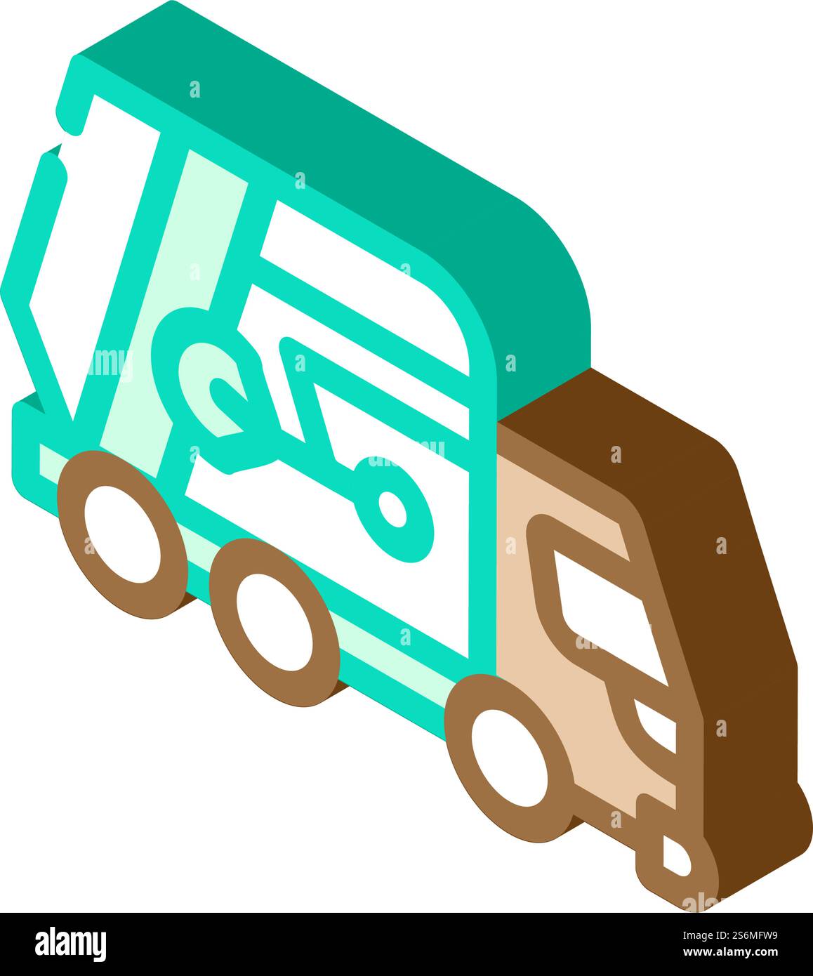 garbage truck isometric icon vector. garbage truck sign. isolated ...