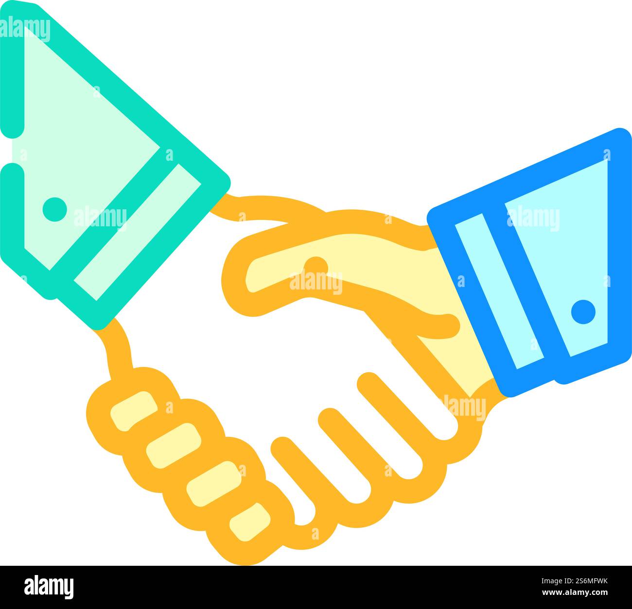 handshake partners color icon vector. handshake partners sign. isolated ...