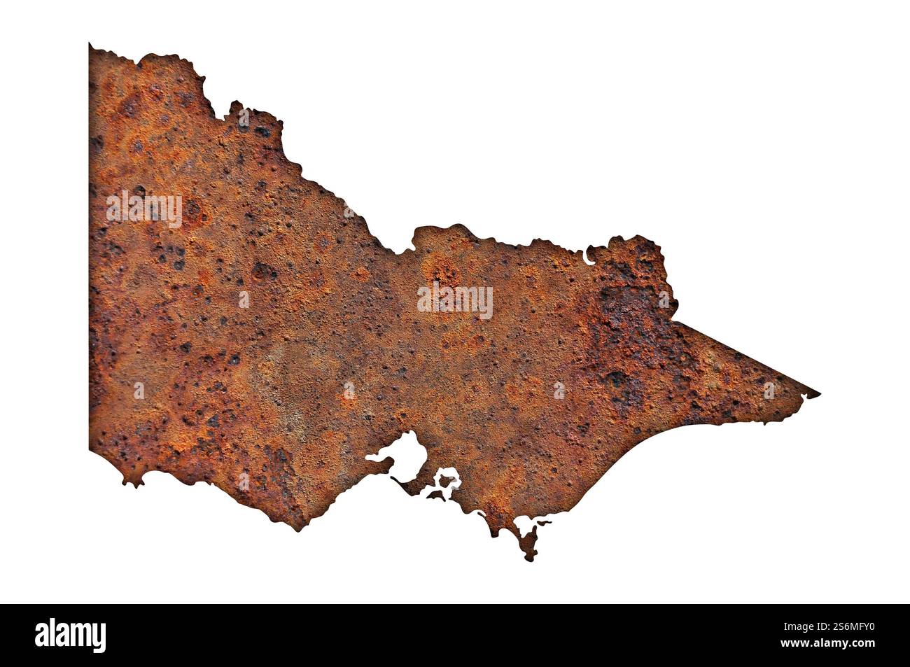 Map of victoria on rusty metal hi-res stock photography and images - Alamy