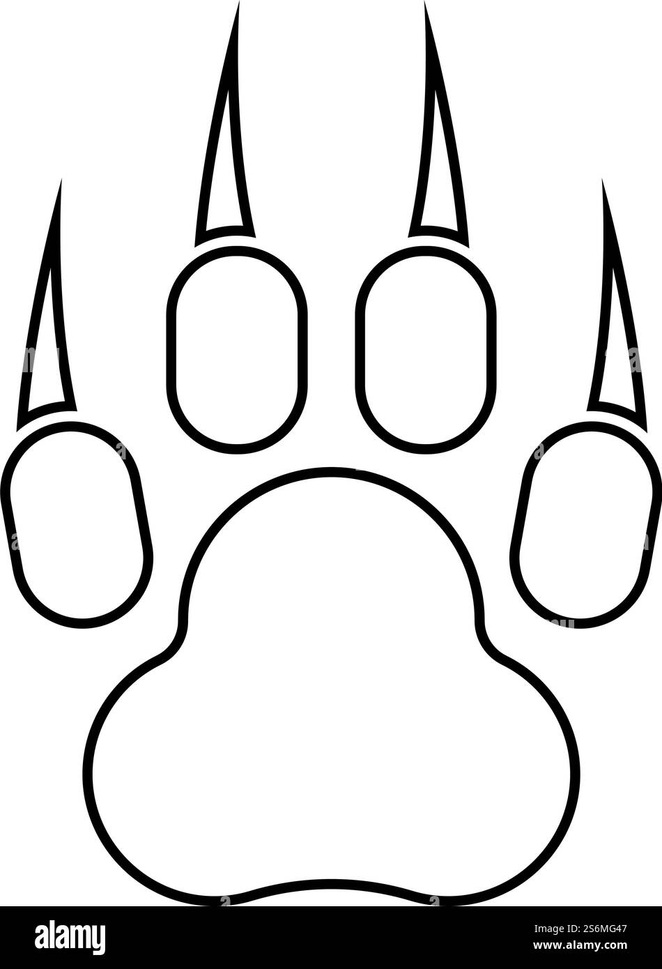 Print paw wild animal with claw track footprint predatory pawprint ...