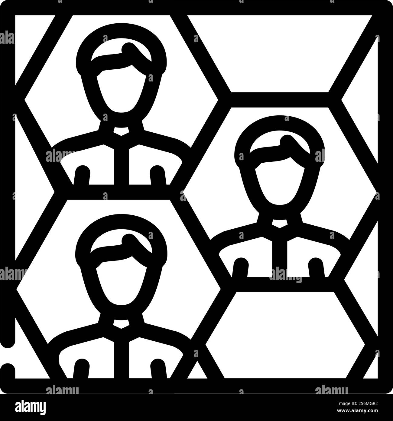honeycomb networking line icon vector. honeycomb networking sign ...