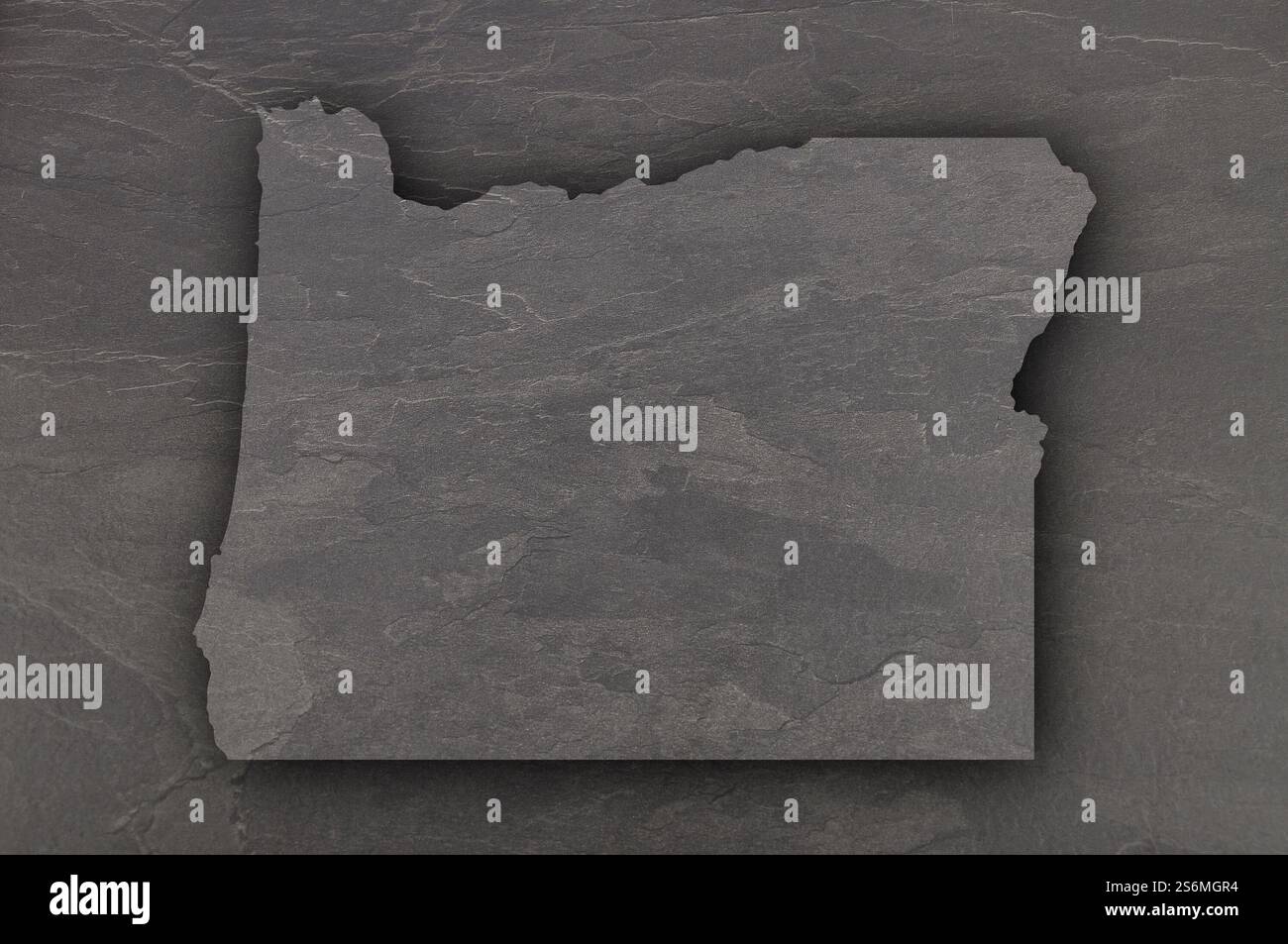 Map of Oregon on dark slate Stock Photo - Alamy