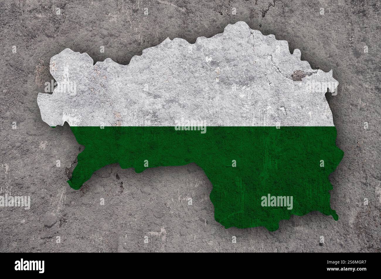 Map and flag of Styria on weathered concrete Stock Photo - Alamy