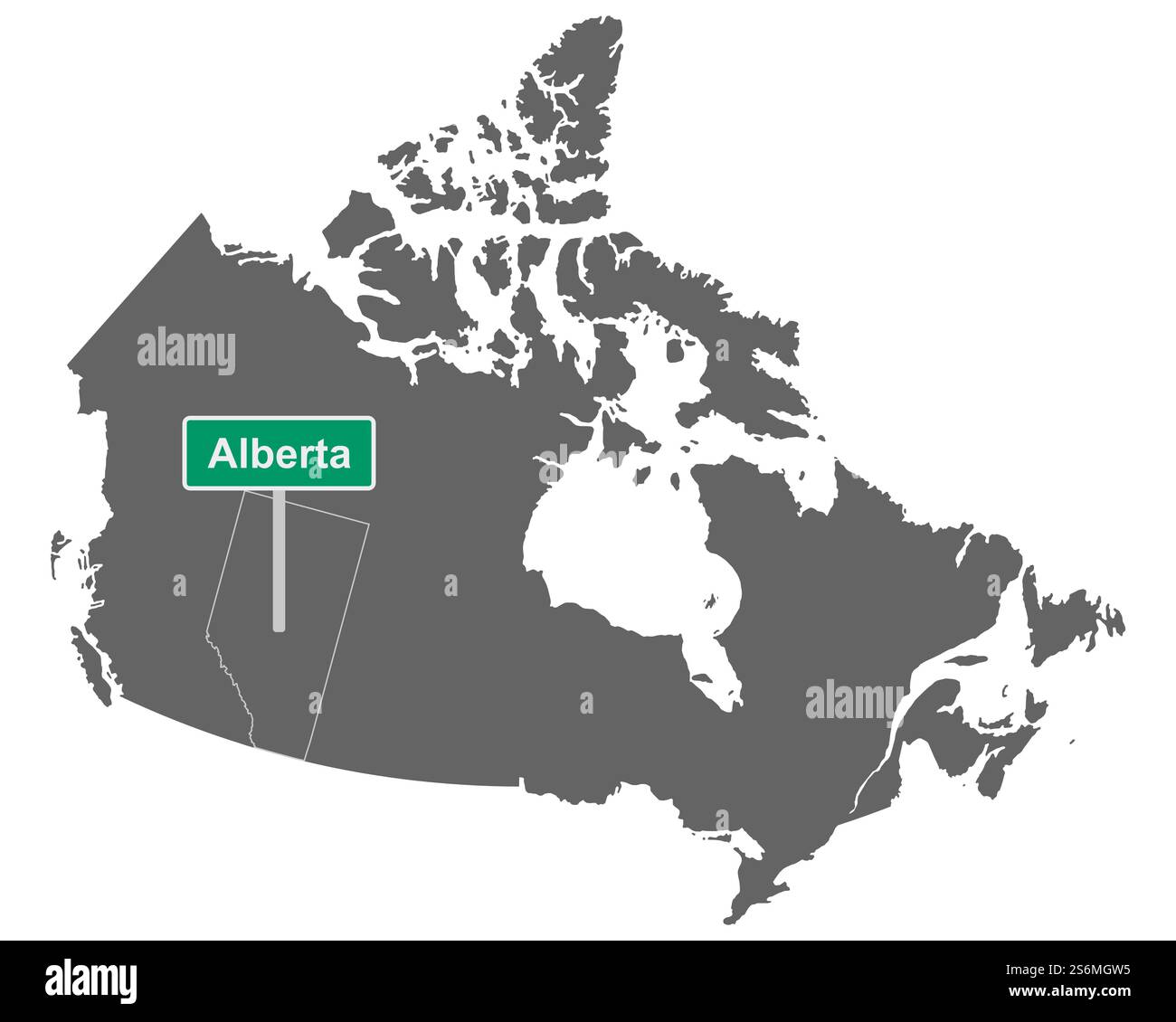 Map of Canada with town sign of Alberta Stock Photo - Alamy