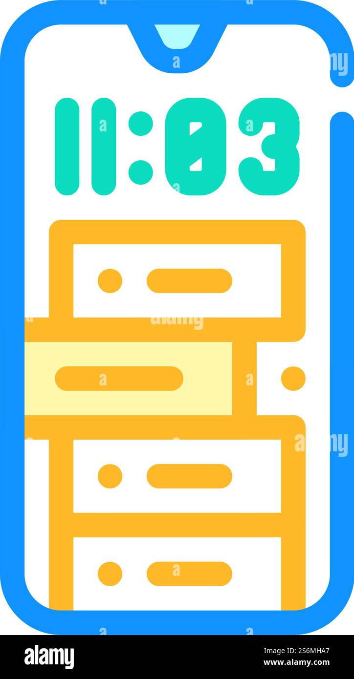 smartphone clock color icon vector. smartphone clock sign. isolated ...