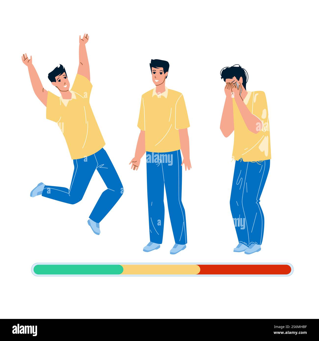 Man Mood Laughing, Smiling And Unhappy Vector. Emotional Happy Man Mood ...