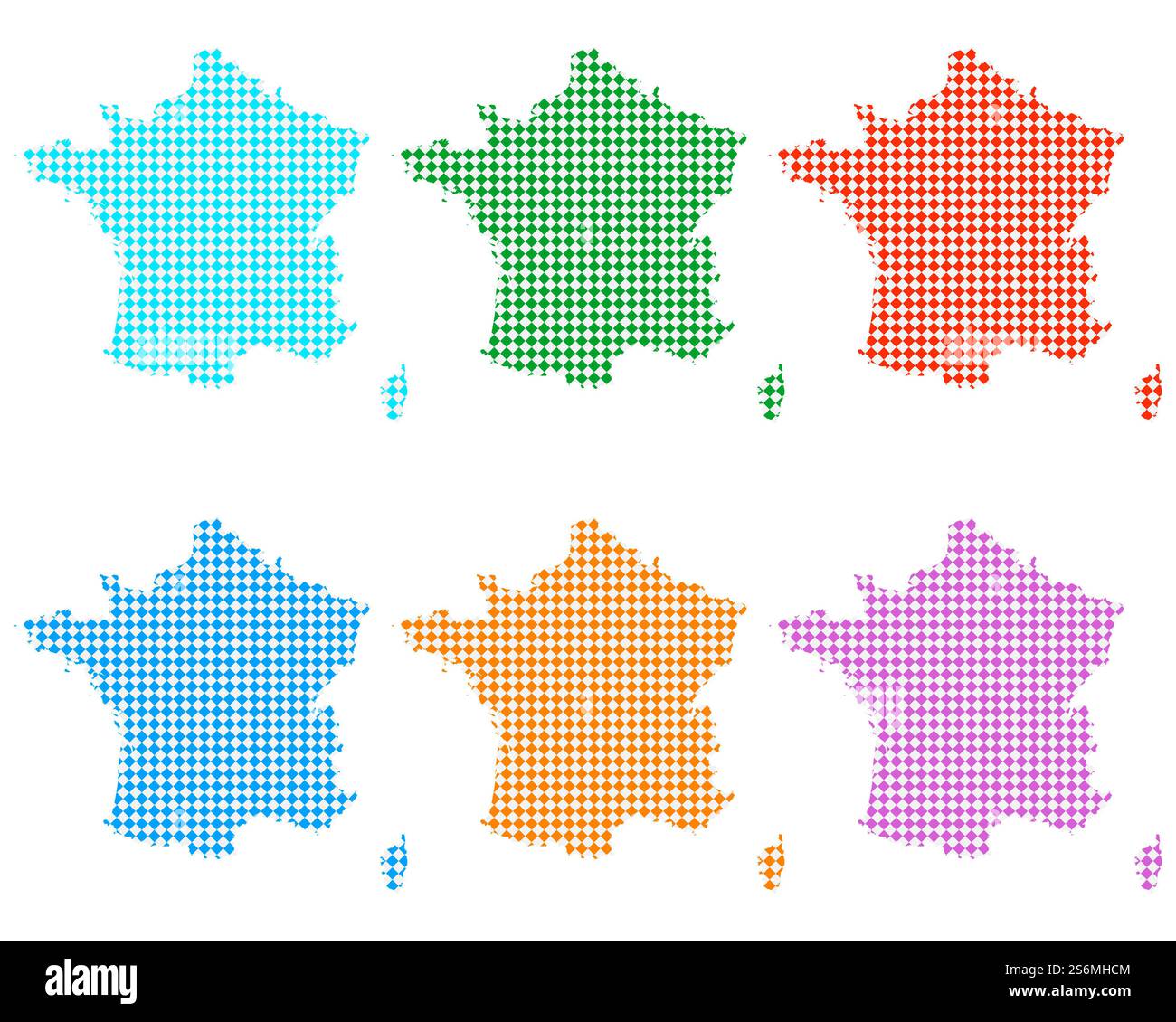 Maps of France with small diamonds Stock Photo - Alamy