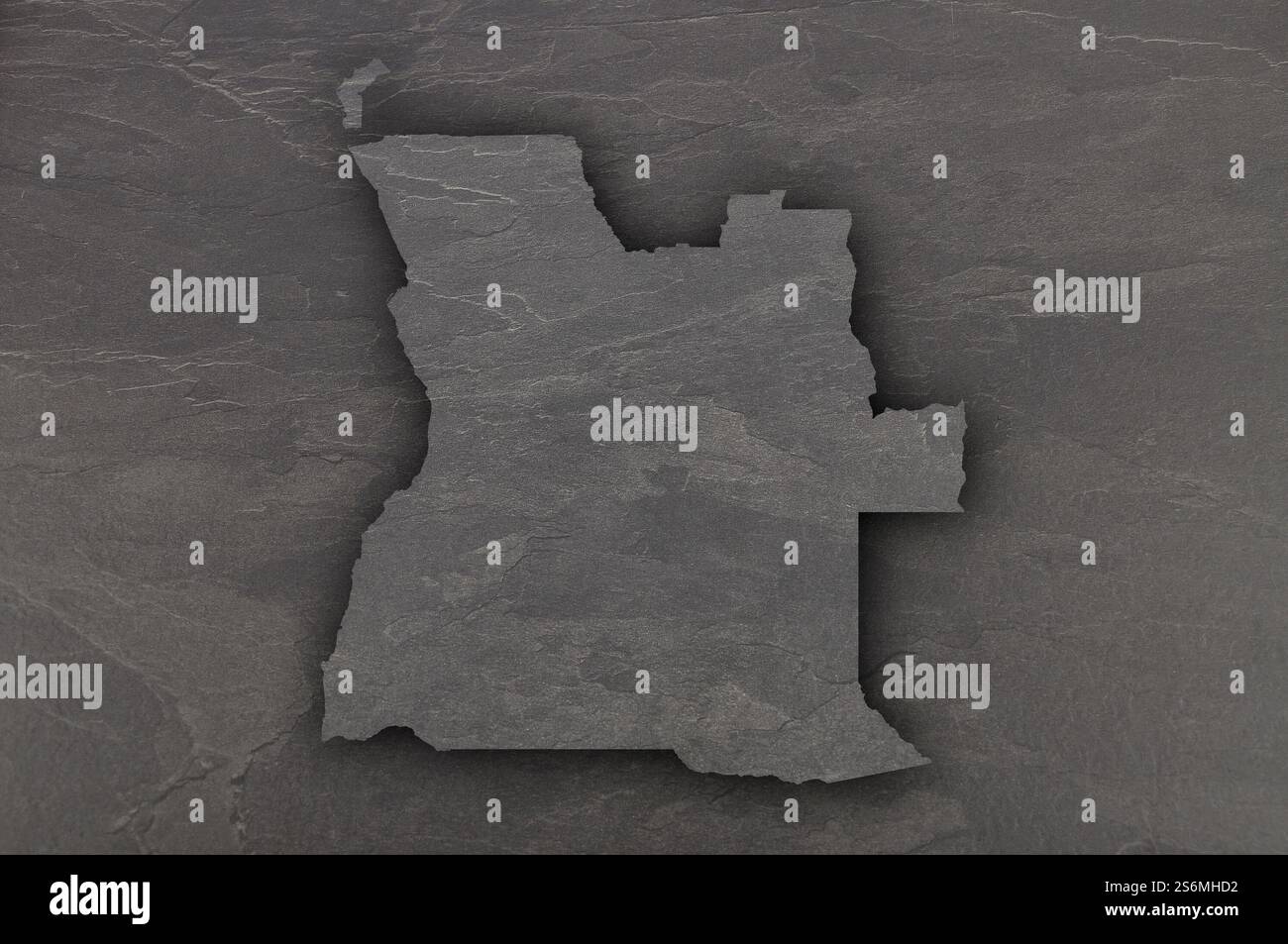 Map of Angola on dark slate Stock Photo - Alamy
