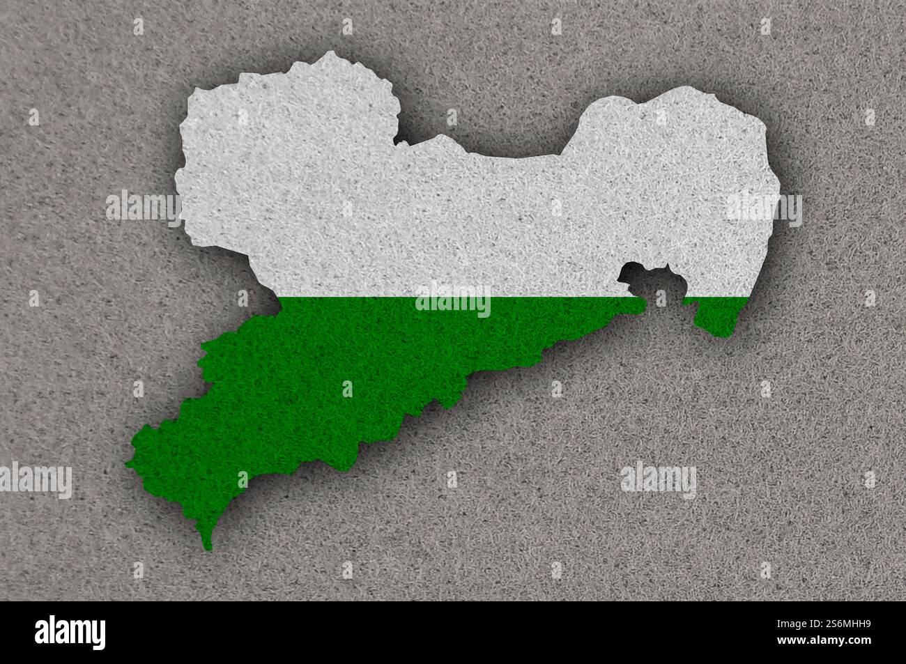Map and flag of Saxony on felt Stock Photo - Alamy