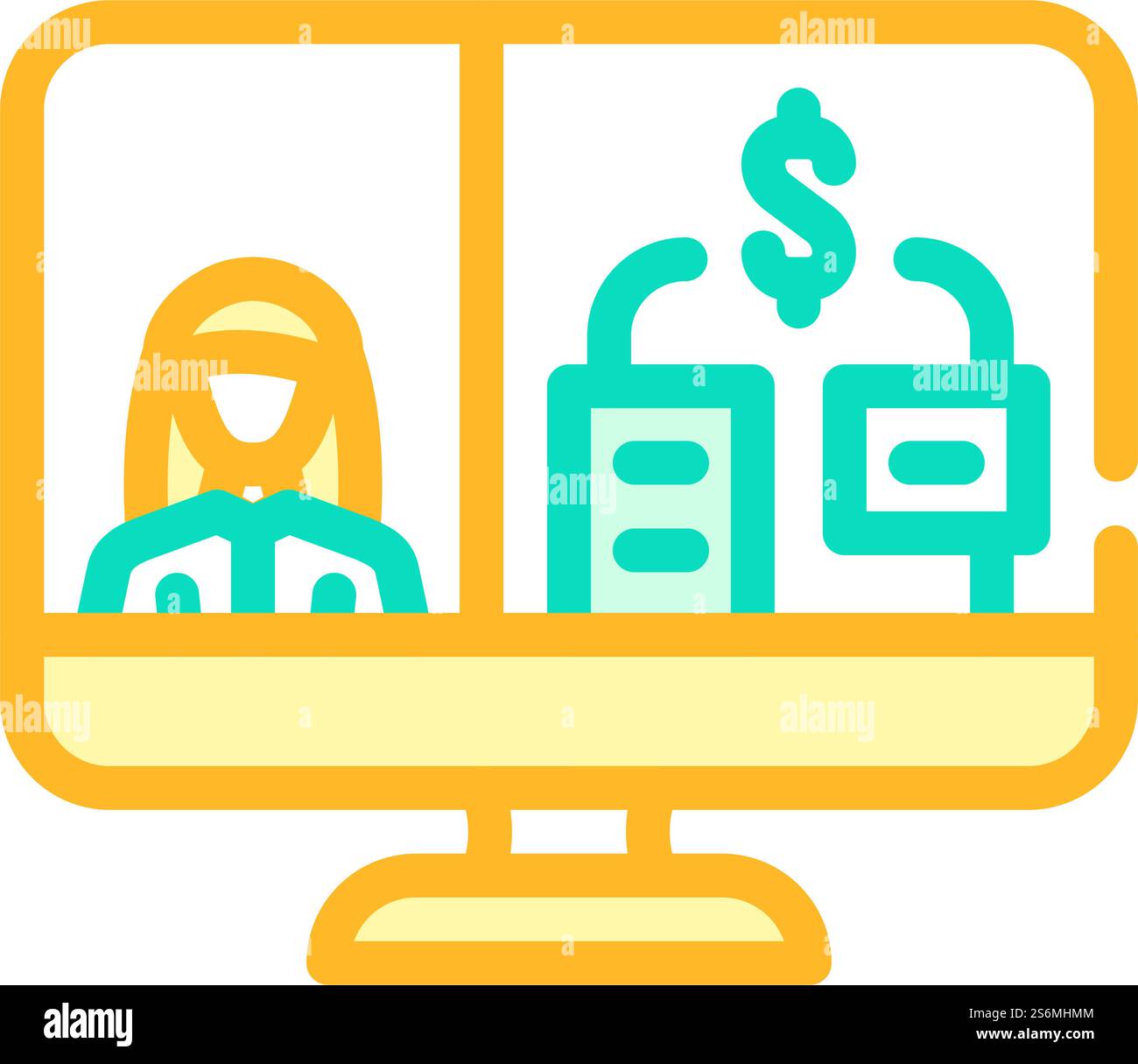 business video conference color icon vector. business video conference ...