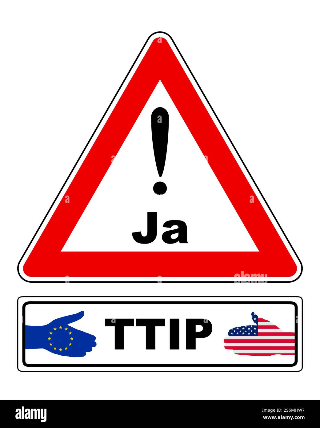 Warning sign with exclamation mark and additional information Stock ...