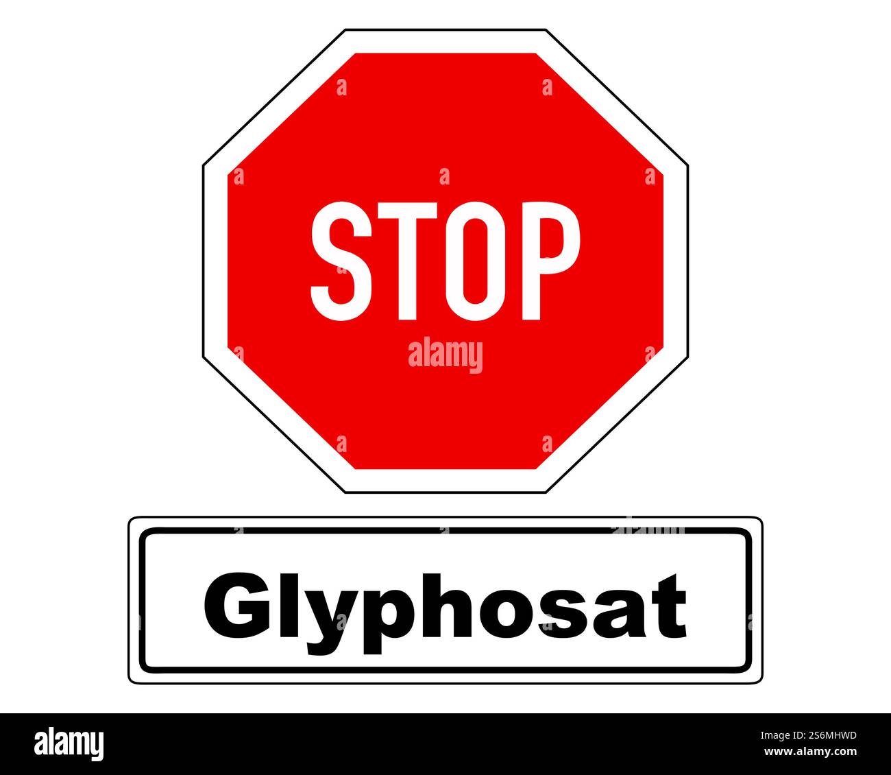 Stop sign with additional sign Stock Photo - Alamy