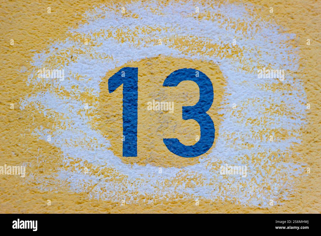House number 13 Thirteen in detail on house wall Stock Photo - Alamy