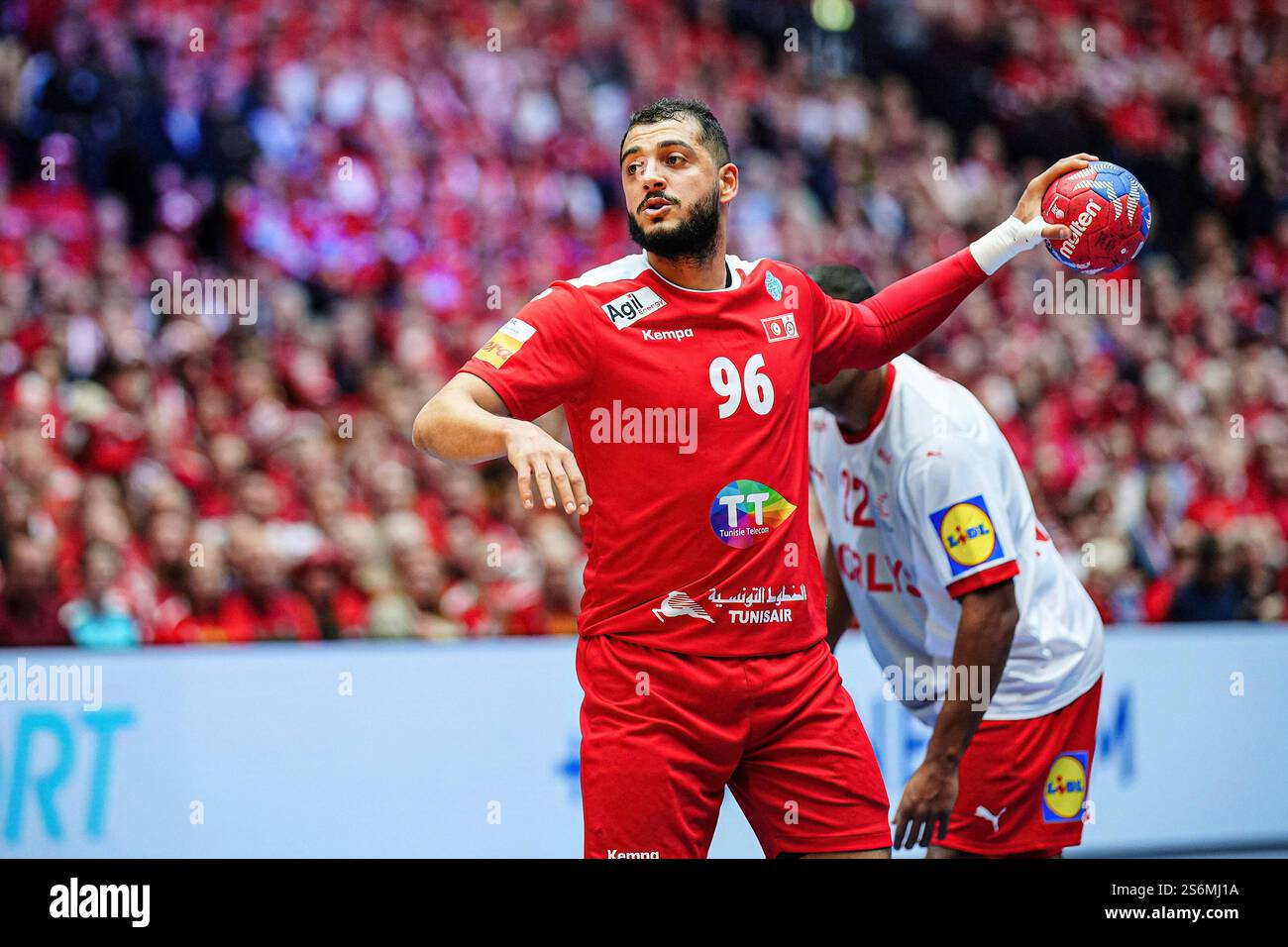 7 Meter Wurf/Tor Anouar Ben Abdallah (Tunesien, #96) DEN, Tunesien vs ...
