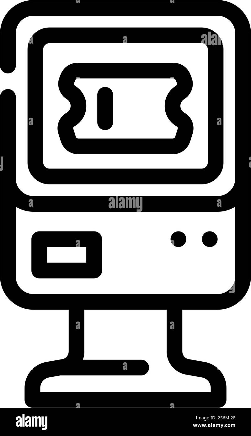 ticket vending machine line icon vector. ticket vending machine sign ...