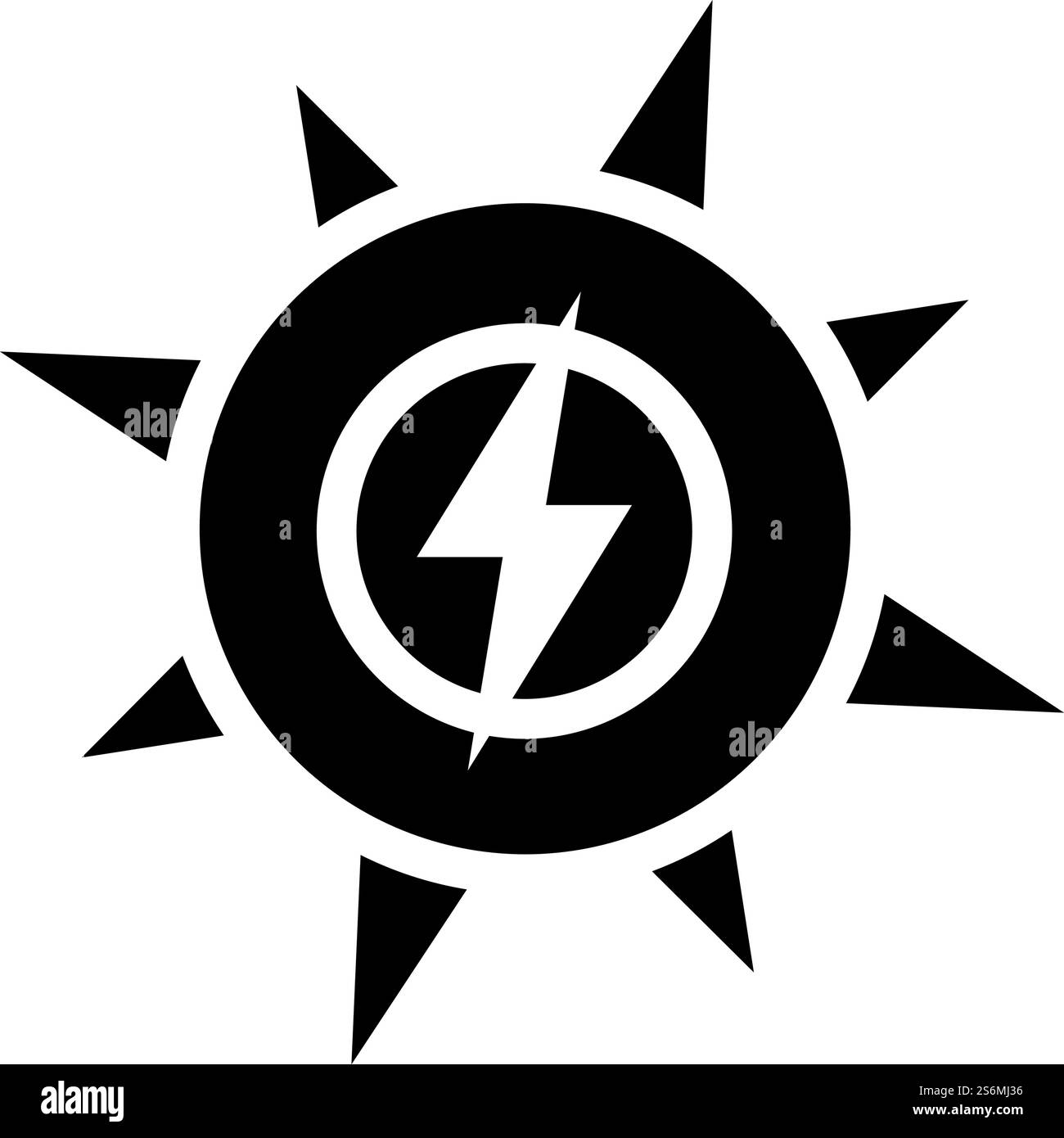 Solar Energy Icon. Black Stencil Design. Vector Illustration Stock ...
