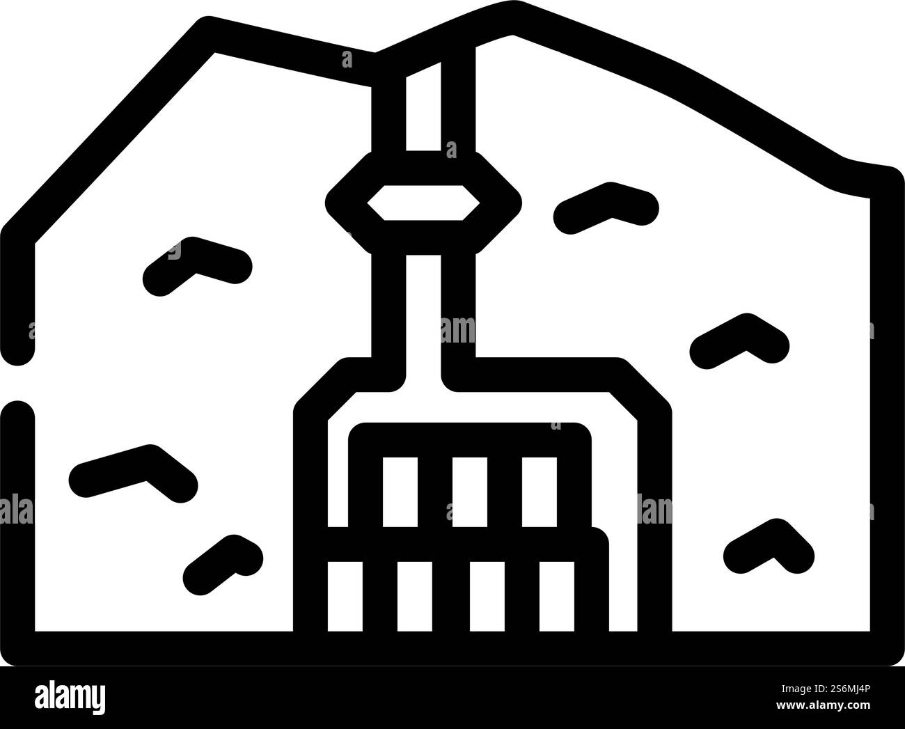 special burial in mountain line icon vector. special burial in mountain ...