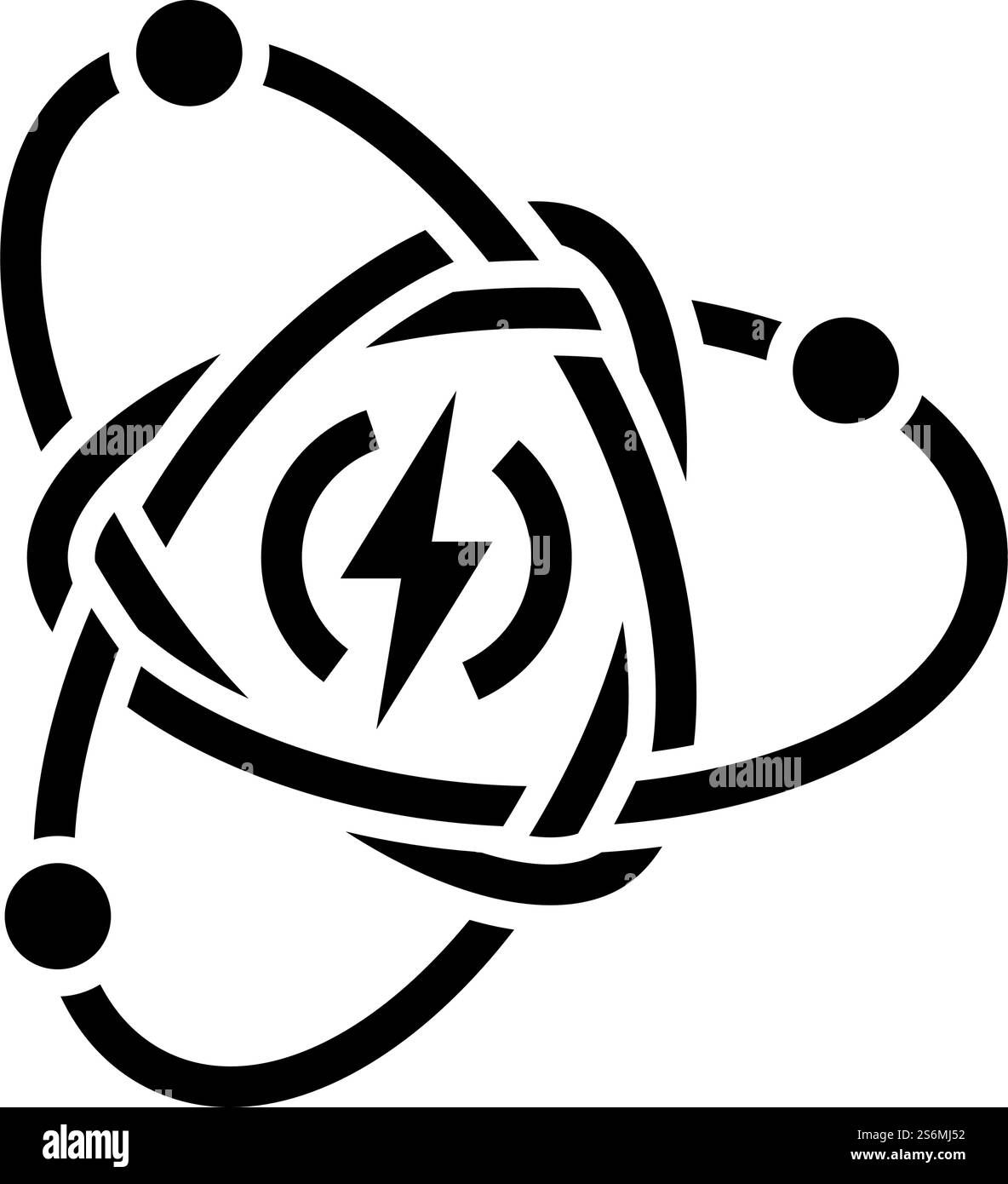 Atom Energy Icon. Black Stencil Design. Vector Illustration Stock ...