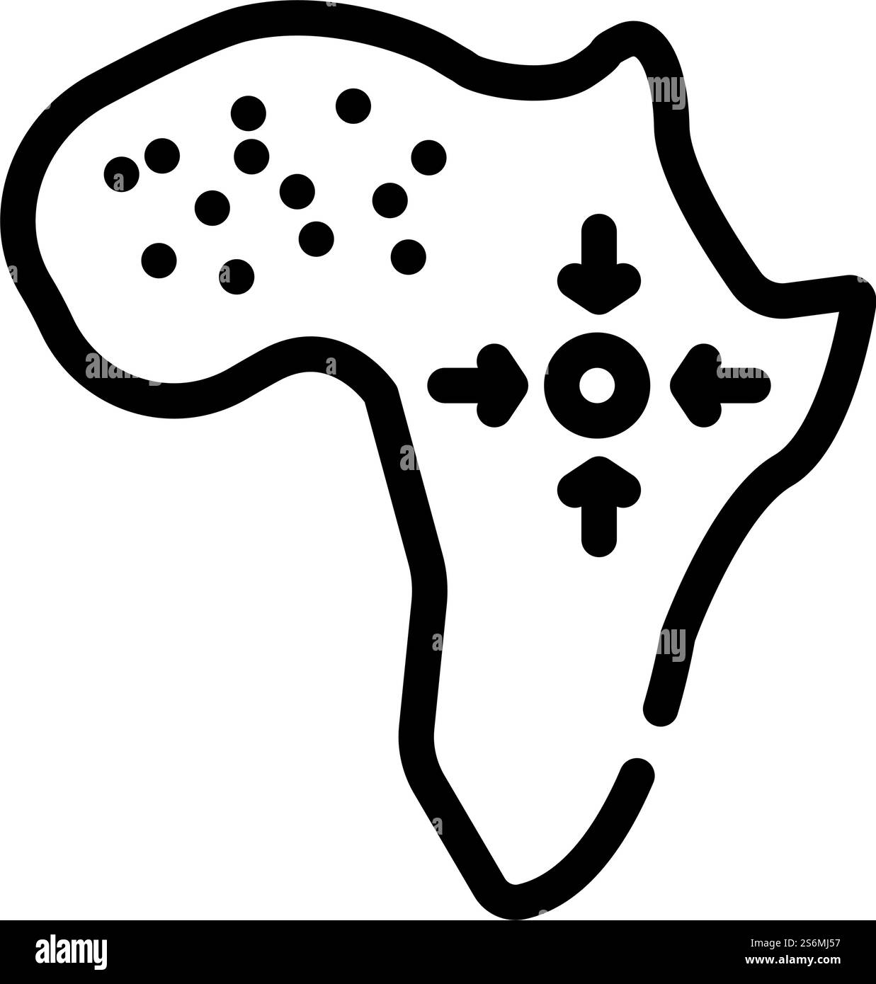 africa continent line icon vector. africa continent sign. isolated ...