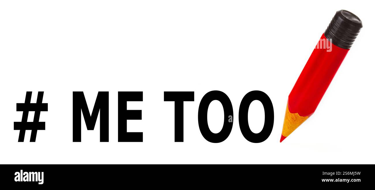 Me Too - Text colored with red pencil on white background Stock Photo ...