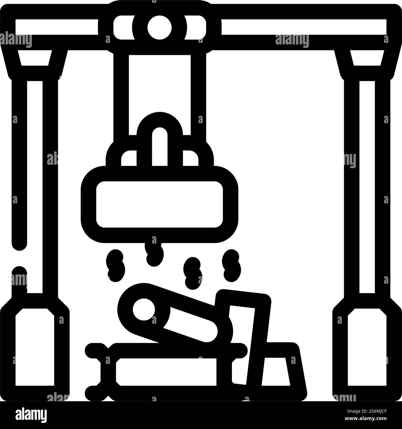 sorting metals line icon vector. sorting metals sign. isolated contour ...