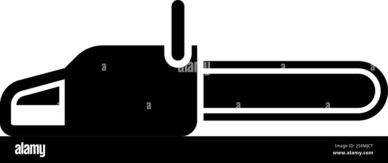 Chainsaw Petrol chain saw Lumberjack tool icon black color vector ...