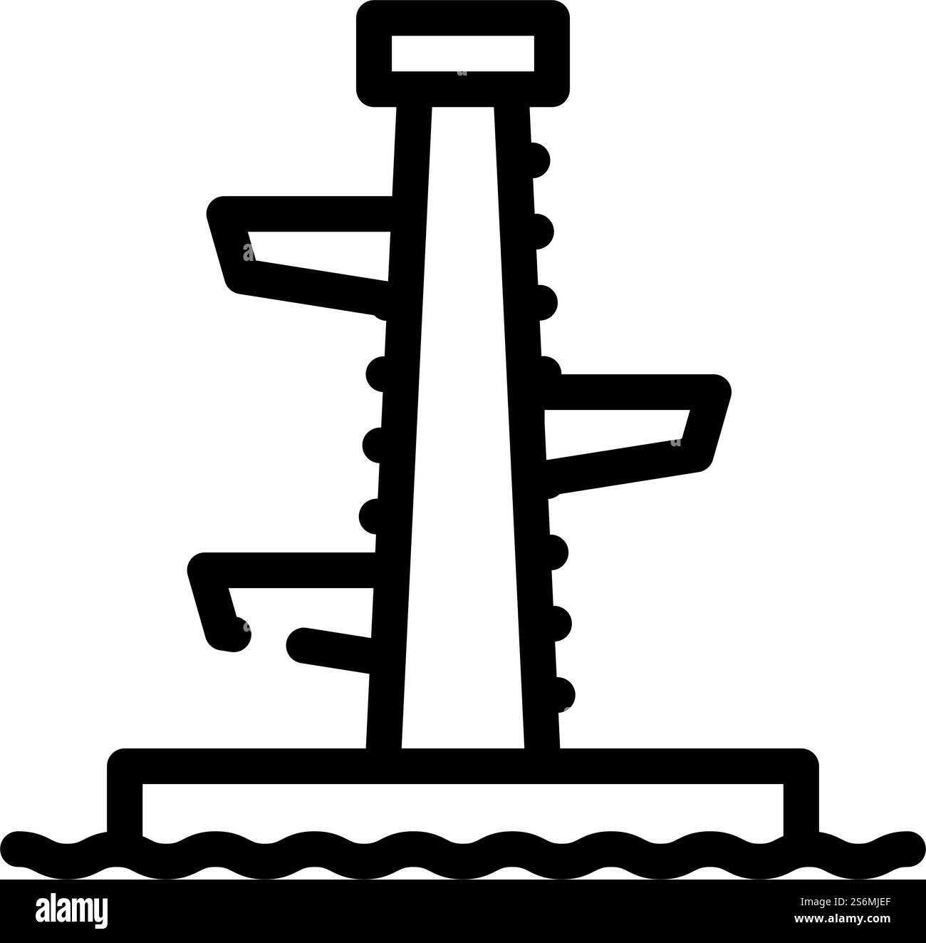 jumping tower line icon vector. jumping tower sign. isolated contour ...