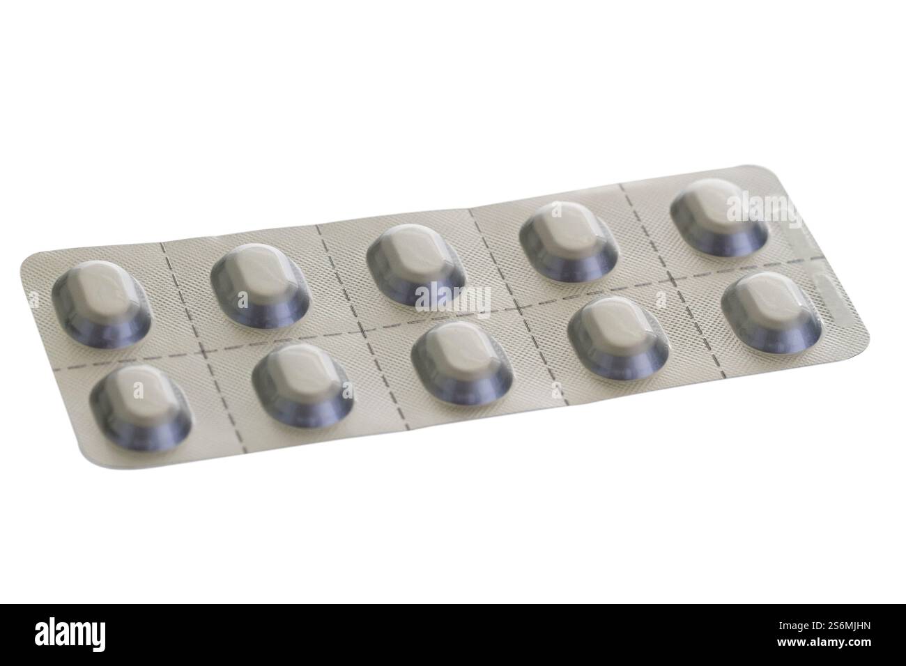 Tablets in blister pack cropped on white background Stock Photo - Alamy