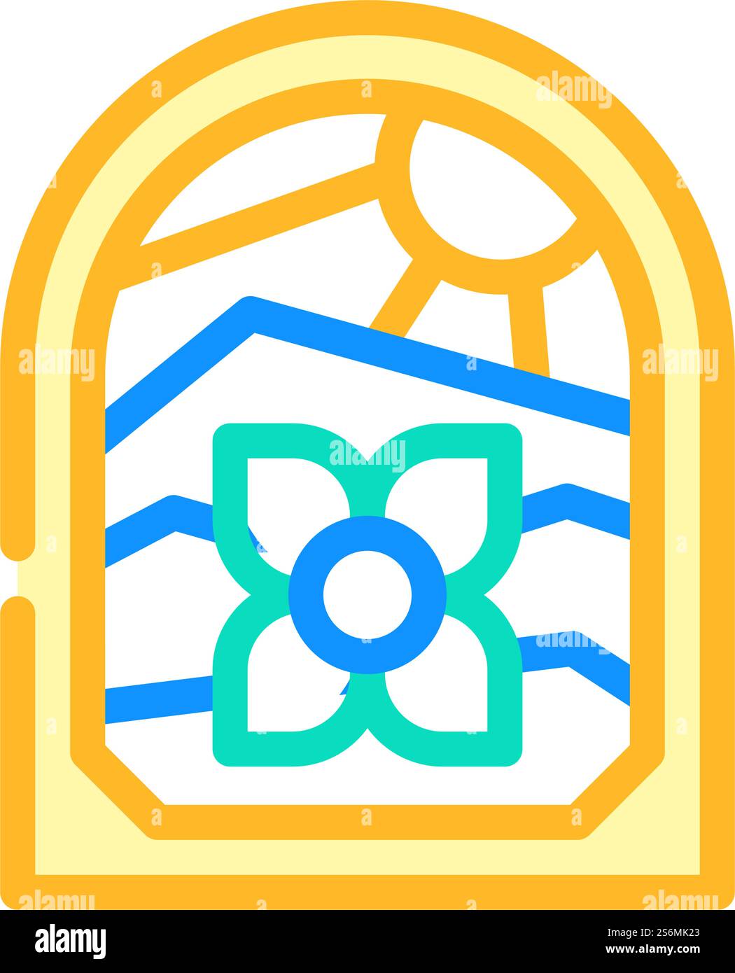 stained glass color icon vector. stained glass sign. isolated symbol ...